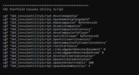 Skk Console Utility Script Starfield Mod Download