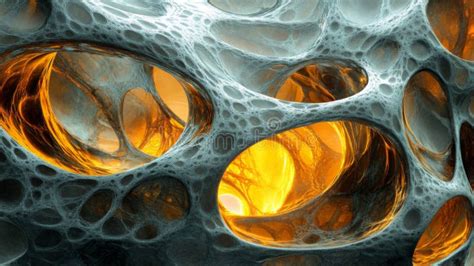 Abstract 3d Render Of A Glowing Cellular Interconnected Structure Stock Illustration