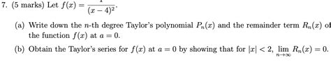 Solved 7 5 Marks Let Fx X 42 A Write Down The