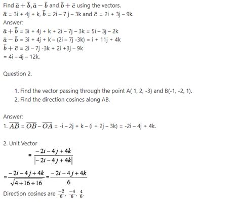 Plus Two Maths Chapter Wise Questions And Answers Chapter Vector Algebra SabDekho