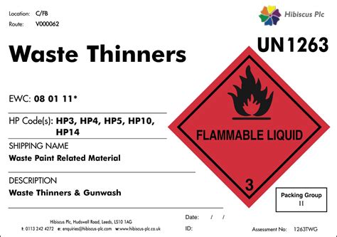 Hazardous Waste Label Requirements Hibiscus Plc