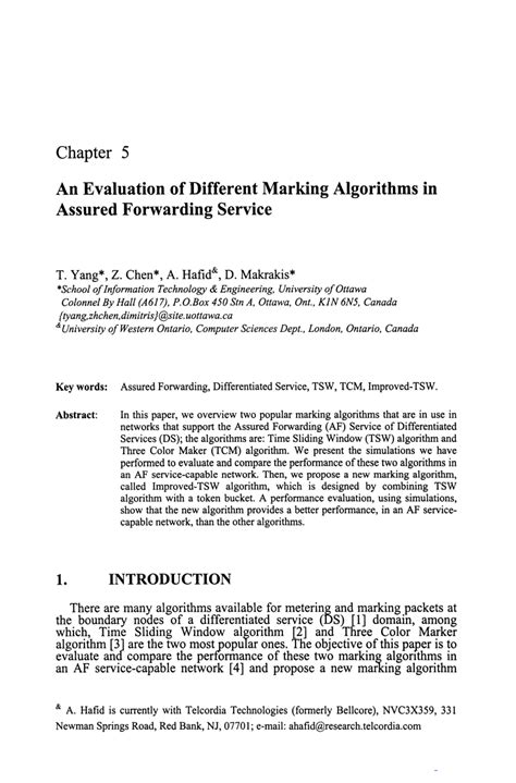 Pdf An Evaluation Of Different Marking Algorithms In Assured