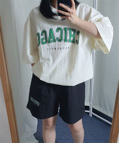 위티미미 Set 남녀공용 나일론 반팔 시카고 반바지 셋업 상하의 여름 커플 트레이닝세트