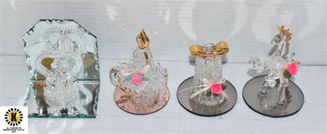 4 Hand Blown Glass Ornaments Figurines