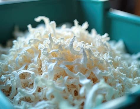 Shredded Paper Documents In Industrial Recycling Close Up Of Pile Of