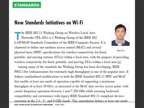 Ieee Vehicular Technology Magazine June 2023standards