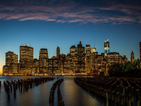 뉴욕 시내 도시의 Hd 배경 화면시사