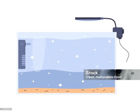 램프와 물과 함께 사각형 빈 수족관 흰색에 벡터 일러스트 레이 션 물에 대한 스톡 벡터 아트 및 기타 이미지 물 입방체 직사각형 Istock