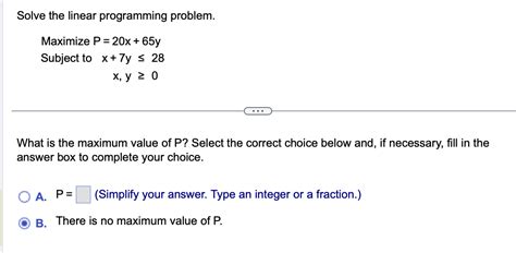 Solved Solve The Linear Programming Problem Maximize Chegg