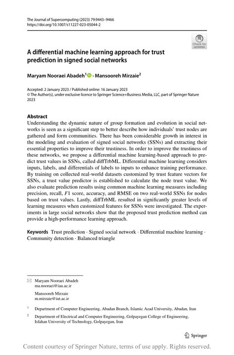 A Differential Machine Learning Approach For Trust Prediction In Signed