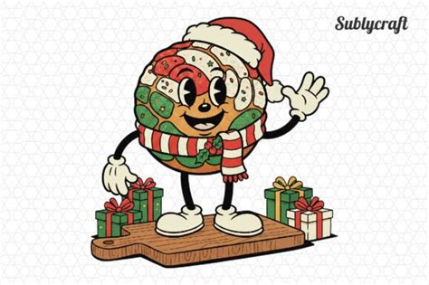 Cute Concha Christmas Sweet Mascot Graphic By The Rubber Hose House