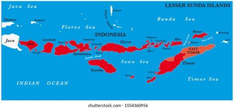 Map Lesser Sunda Islands Malay Archipelago Stock Illustration