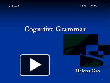 Cognitive Grammar Presentation Free To Download