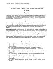 Concepts Week 1 Docx Concepts Week 1 Basic Configuration And Switching Concepts Week 1