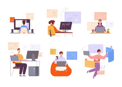 Premium Vector Code Engineer Works Encoder Programming Software Computer Technology Web