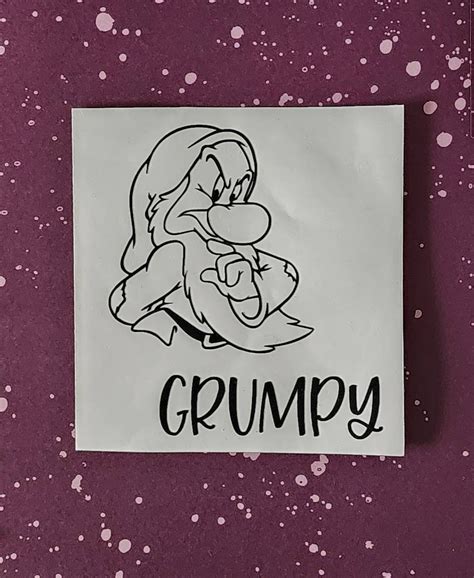 Grumpy Dwarf Decal Seven Dwarfs Decal Snow White Decal Etsy