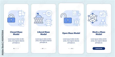Maas Models Light Blue Onboarding Mobile App Screen Digital System