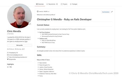 Enhance Your Github Profile With A Custom Readme File Chris Mendlas