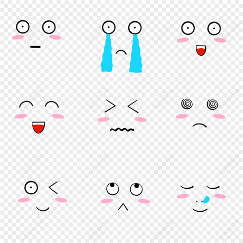Hand Drawn Linear Cartoon Face Expressions Smile Expression Sleeping Emoticon Png White