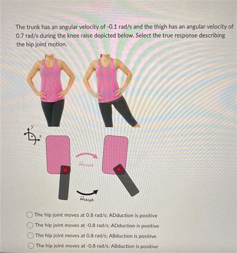 The Trunk Has An Angular Velocity Of −01rads And