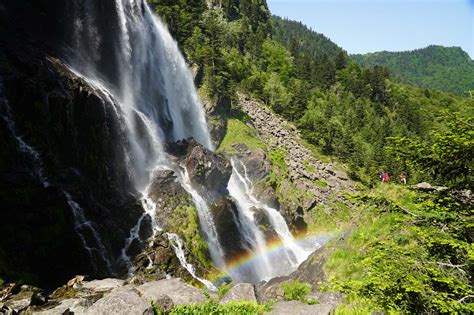 Cascade Dars An Imposing Waterfall Over Aulus Les Bains