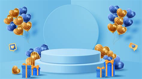 해변 장식품이있는 여름 전시 연단 장식 배경 벡터 3d 일러스트 레이 션 3차원 형태에 대한 스톡 벡터 아트 및 기타 이미지 3차원 형태 디지털 생성 이미지 쇼핑