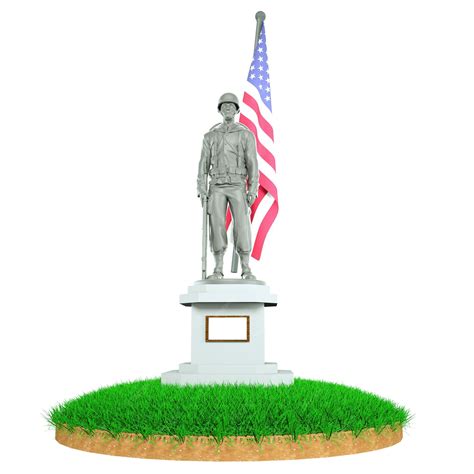 격리 된 흰색 배경에 동상 재향 군인의 날 배너 재향 군인의 날 절연 흰색 섬 잔디 3 프리미엄 사진