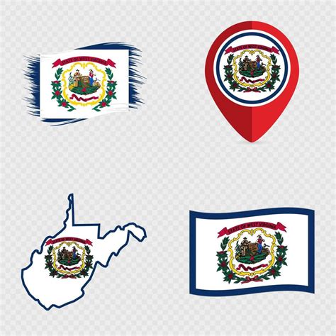 West Virginia State Flag Icon Set 60199290 Vector Art At Vecteezy
