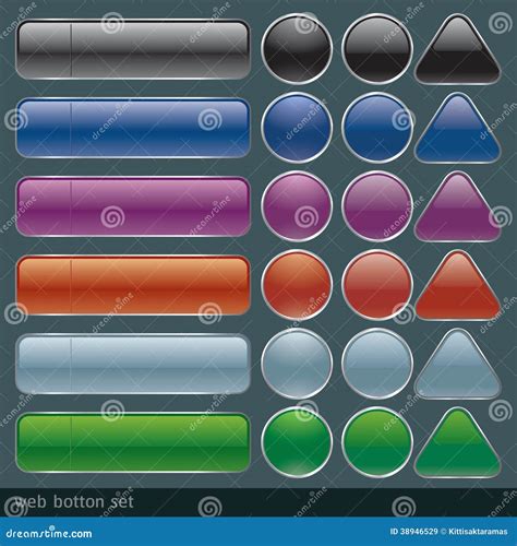 Glossy Web Button Set Stock Vector Illustration Of Blue 38946529
