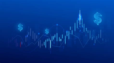 블루 배경에 주식 시장 투자 거래의 비즈니스 촛불 스틱 그래프 차트 강세 점 그래프의 상승 추세 이코노미 벡터 설계 개념에 대한 스톡 벡터 아트 및 기타 이미지 Istock