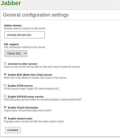 Instant Messaging Service Jabberxmpp — Zentyal 61 Documentation