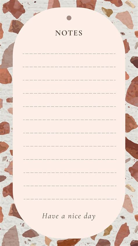 Notes Template Terrazzo Background Aesthetic Free Vector Template Rawpixel