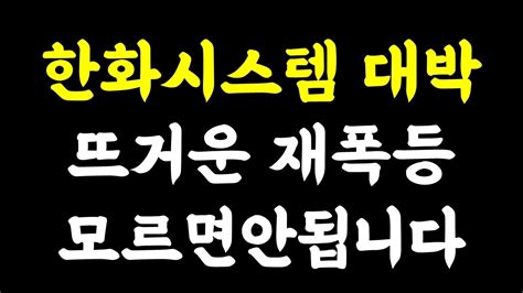 한화시스템 앞으로 더 크게 주가가 날아갑니다 이젠 반등장이 준비되었습니다 한화시스템주가전망 Youtube
