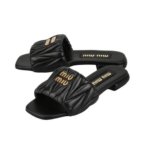 24ss 미우미우 5xx605 88t F0002 마테라쎄 나파 슬리퍼 블랙 Ssg Com