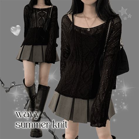 [여리여리~살탐방지 ] 여름 시스루 물결 그물 썸머니트 에이블리