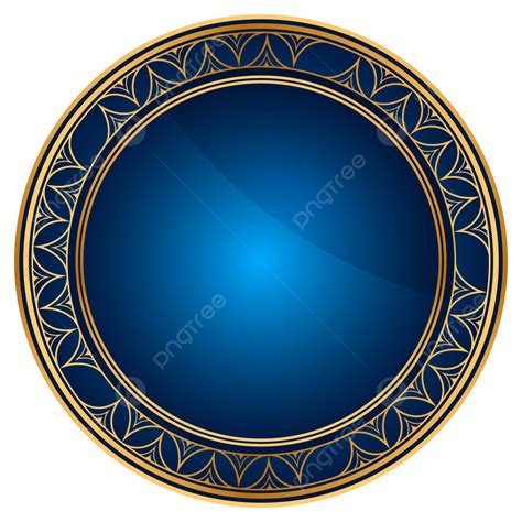 Golden Circle Frame Text Box With Gold Award Ribbon Icon Anniversary