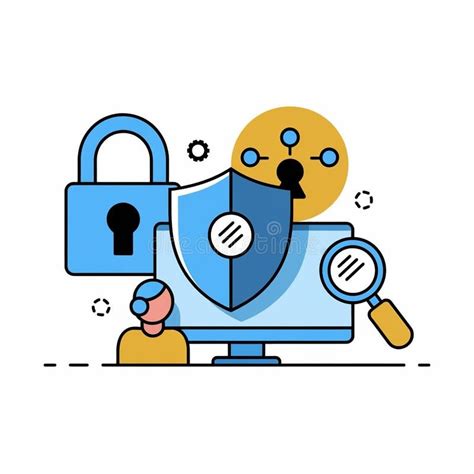 Secured Network Icon Collection Stock Illustration Illustration Of