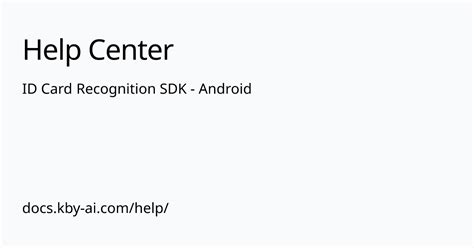 Id Card Recognition Sdk Android Help Center