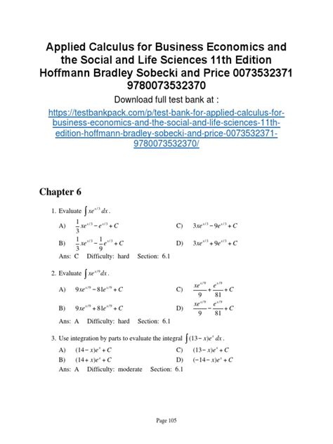 Applied Calculus For Business Economics And The Social And Life