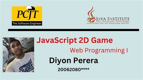 Javascript 2d Dino Game Java Institute Diyon Perera Youtube
