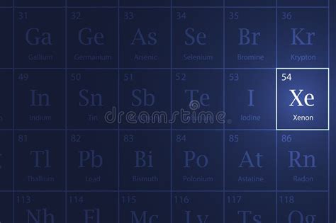 Xenon Element Glowing In A Dark Periodic Table Stock Illustration Illustration Of Periodic