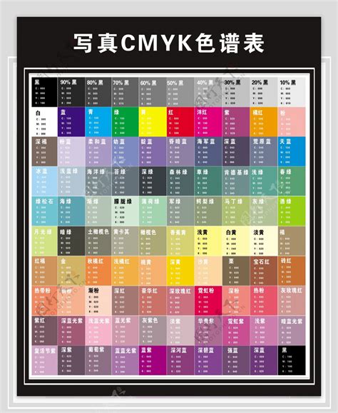 Cmyk颜色表图片素材 编号02167328 图行天下