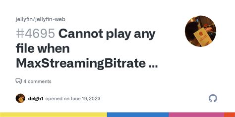 Cannot Play Any File When Maxstreamingbitrate 2100000000 · Issue 4695 · Jellyfinjellyfin Web