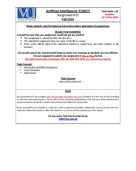 Cs401 Assignment 1 Correct Solution Assignment No 1 Semester Fall