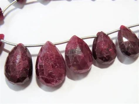 Fuschia Natural Ruby Faceted Briolettes Gemstone Beads Shape Faceted Briolette At Rs 20 Carat