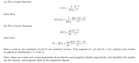 Solved A For A Scalar Function Vr4πϵ01r3p⋅r Show That