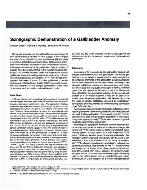 Pdf Scintigraphic Demonstration Of A Gallbladder Anomaly
