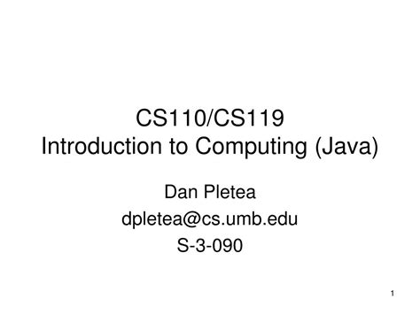 Ppt Cs110cs119 Introduction To Computing Java Powerpoint