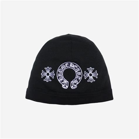 크롬하츠 홀스슈 스컬 캡 비니 블랙 화이트 Chrome Hearts Kream