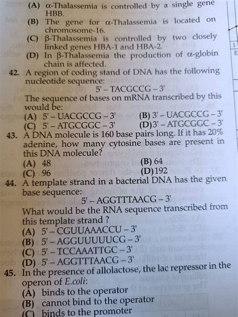 a region of coding stand of dna has the following nucleotide sequence 5′